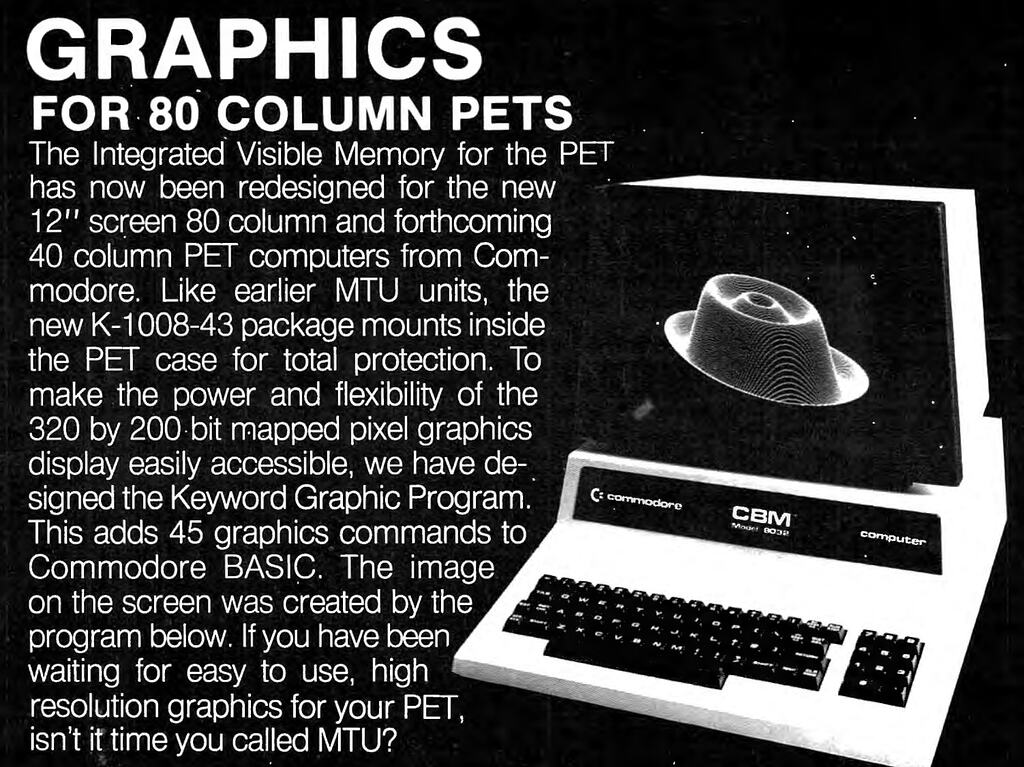 Hi-Res graphics on your 80 column PET (1981) - Discussions - Retro ...