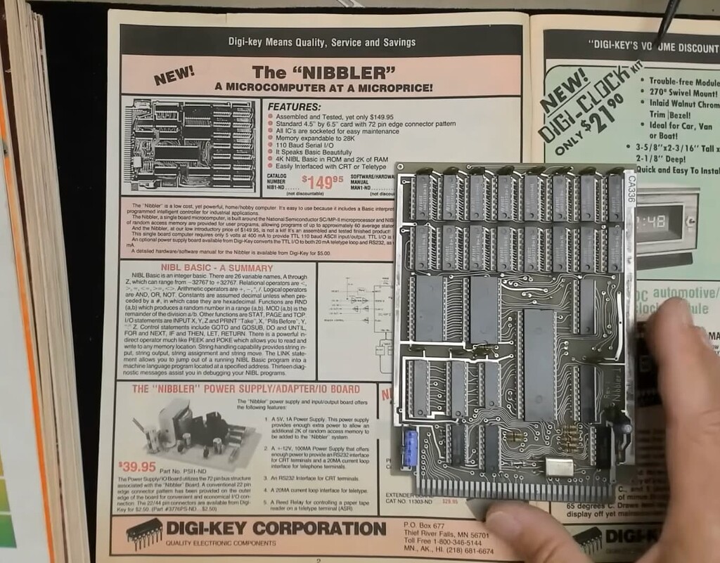 Digi-Key's 1978 SC/MP based "Nibbler" - $150, Built in BASIC, 2K RAM ...